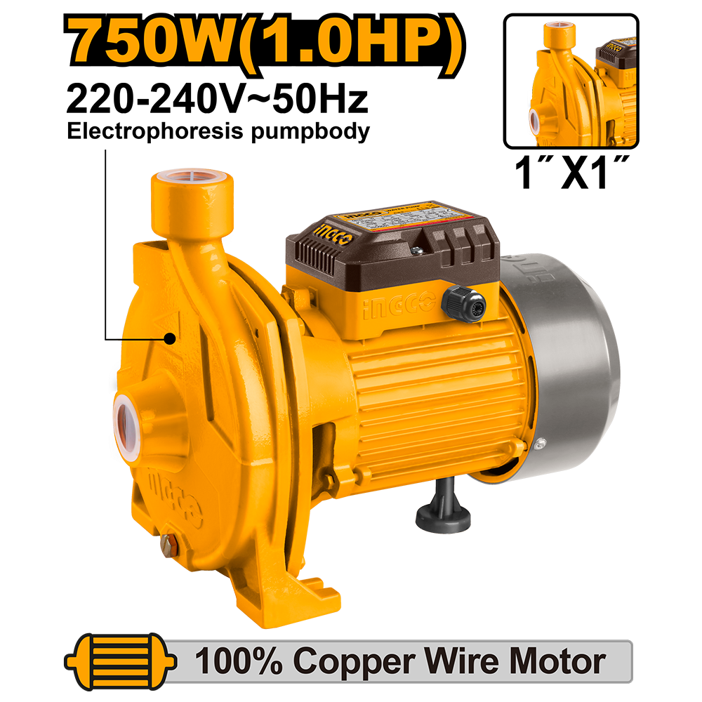 Ingco 1″ Centrifugal Water Pump 1HP – CPM7508 - Soham Fiji